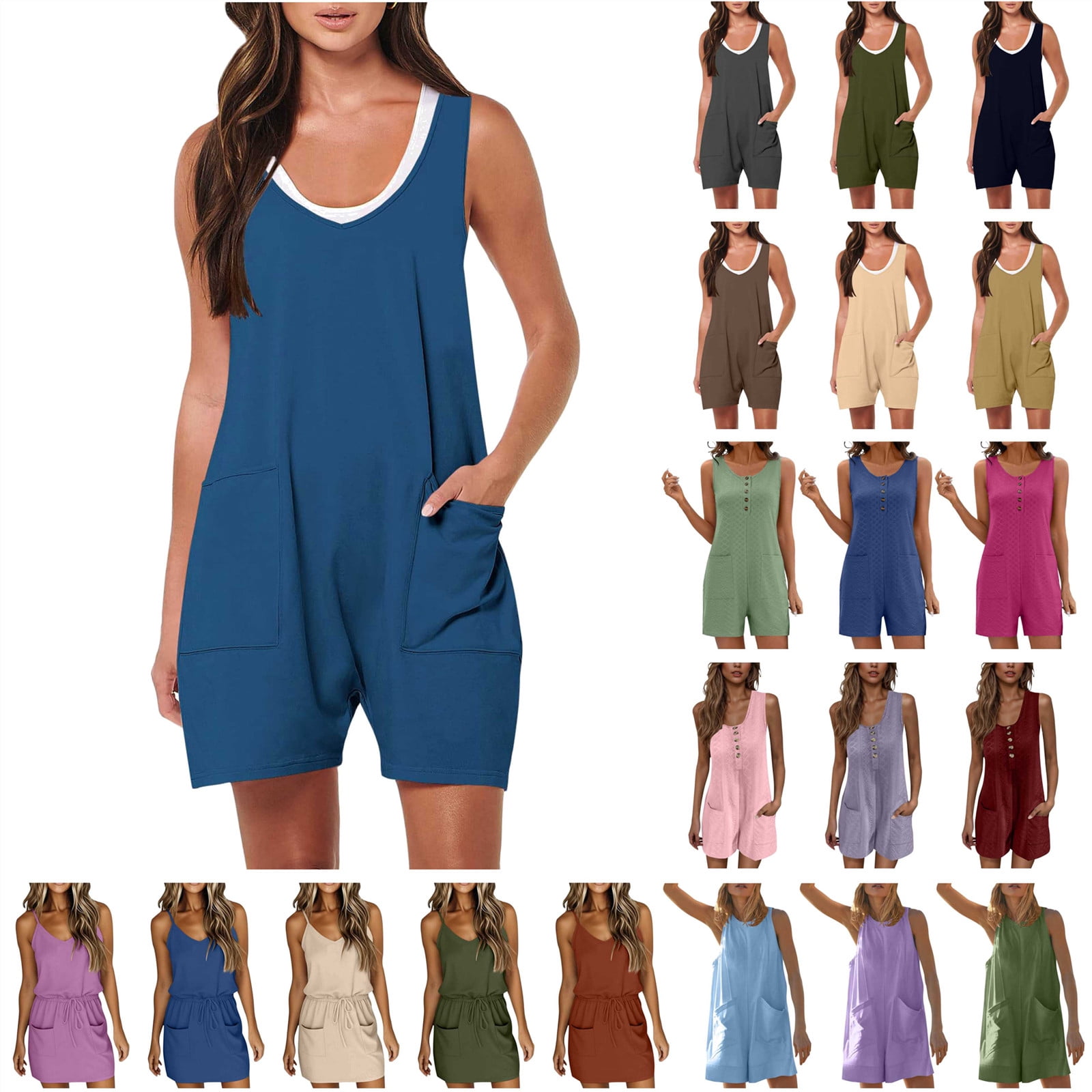 QATAINLAV Womens Spaghetti Strap Tank Dresses Summer Casual Sleeveless ...
