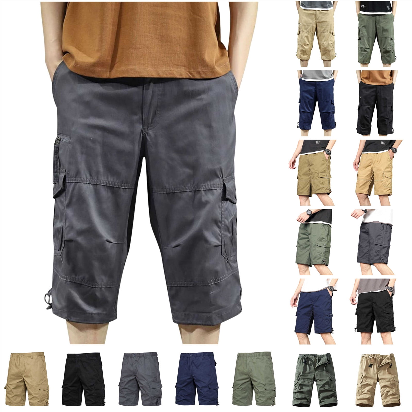 QATAINLAV Work Short Pants for Men Big and Tall Cargo Shorts with Multi ...