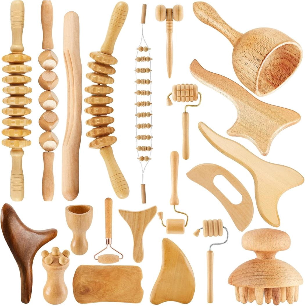 QATZ 21-in-1 Maderoterapia Kit Wood Therapy Massage Tools Set Therapy ...