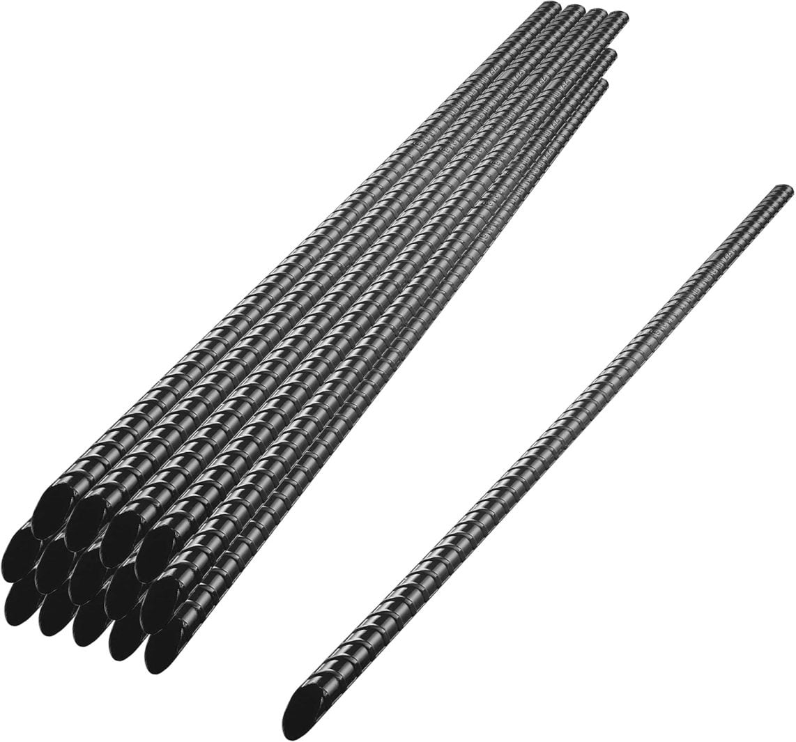 QATZ 24” Ground Rebar Stakes (16 pcs), Heavy Duty Hook Ground Anchors ...