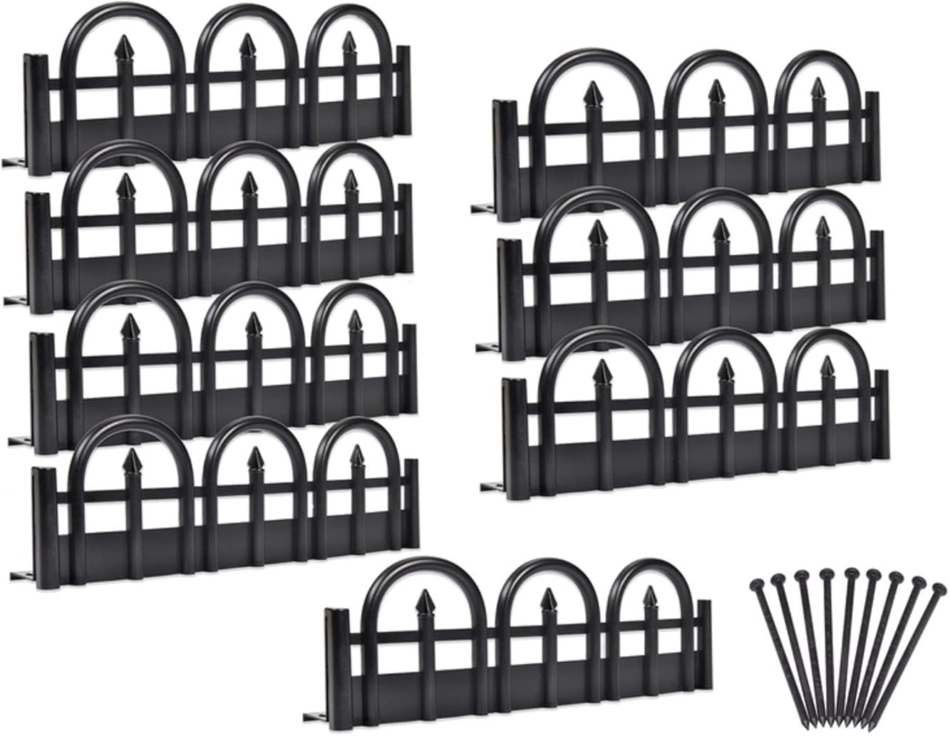 QATZ 259576 10 in. Decorative Landscape Edging Kit44; Black - Walmart.com