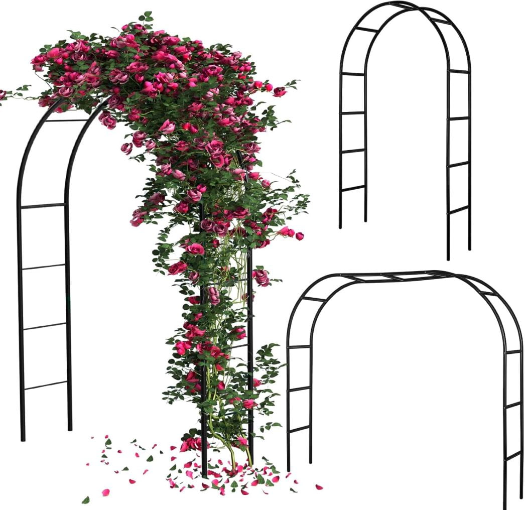 QATZ 3 Pcs Metal Garden Arch Trellis Wedding Arches Pergola Arbor 7.9 ...