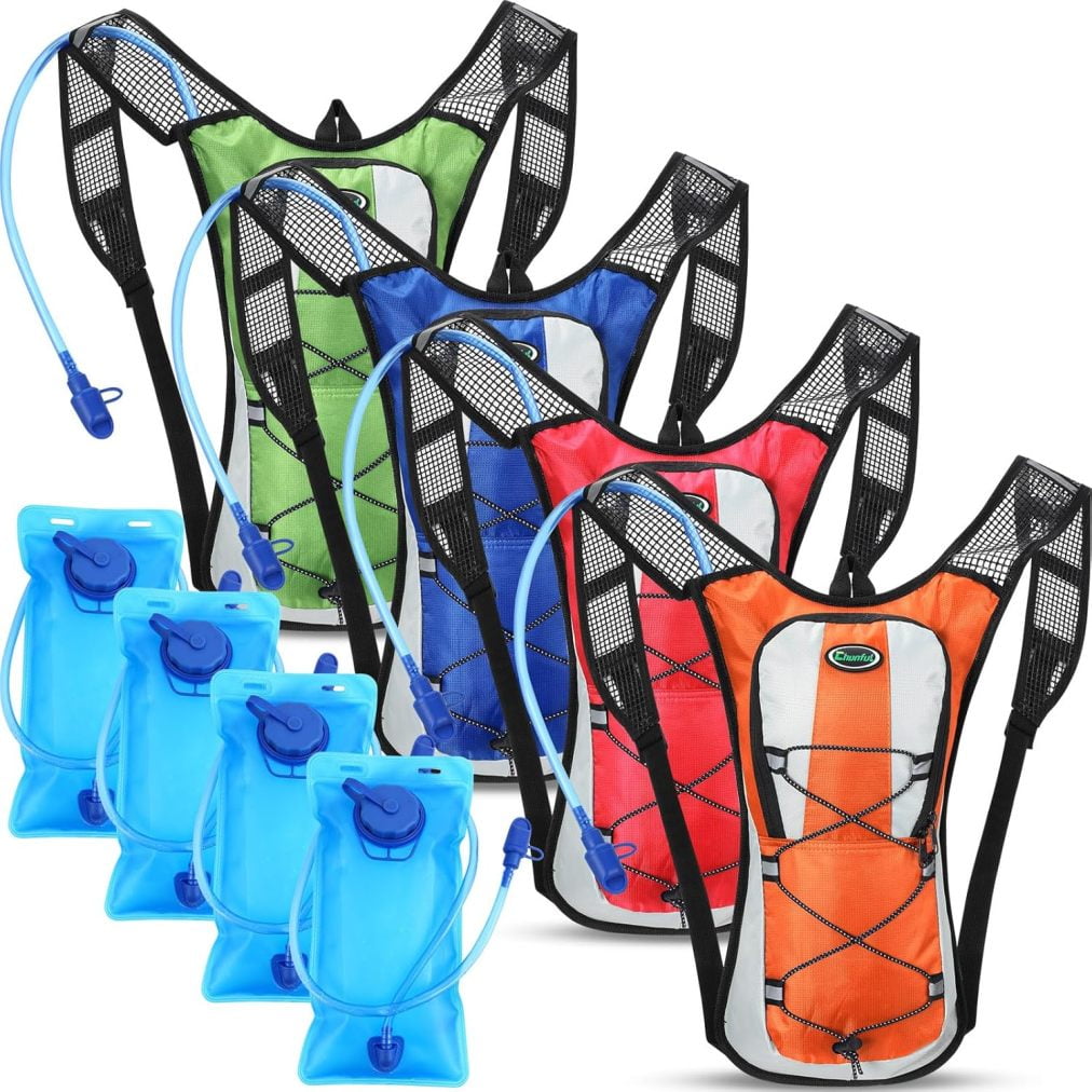 QATZ 4 Pack Hydration Backpack with 2L Water Bladder, Sport Hydration ...