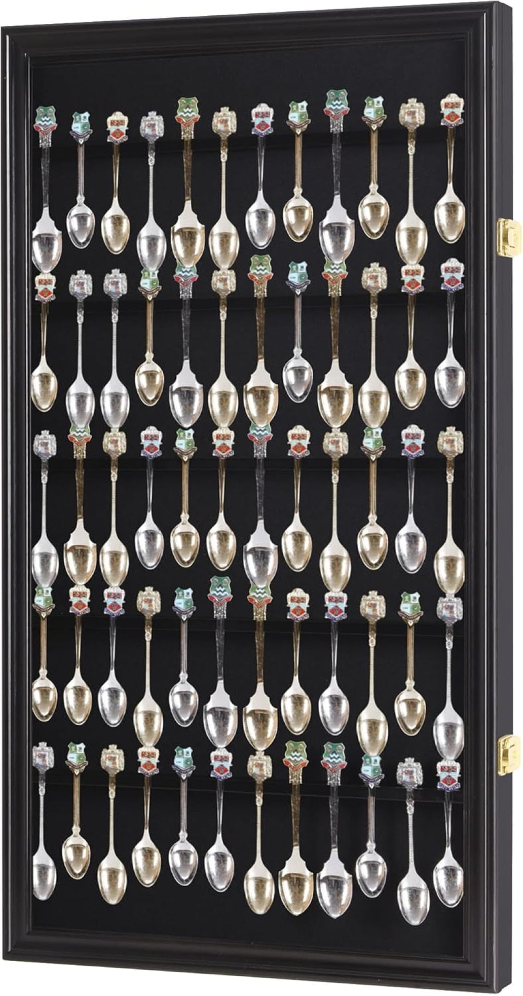QATZ 60 Souvenir Spoon Tea Spoon Display Case Rack Holder Wall Cabinet ...