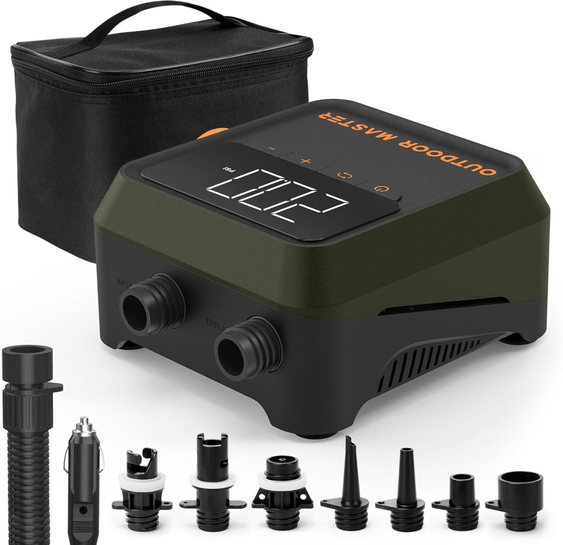 QATZ The Cachalot 2 Mini Paddle Board Pump, 20PSI High Pressure SUP Air Pump, Intelligent Dual ...