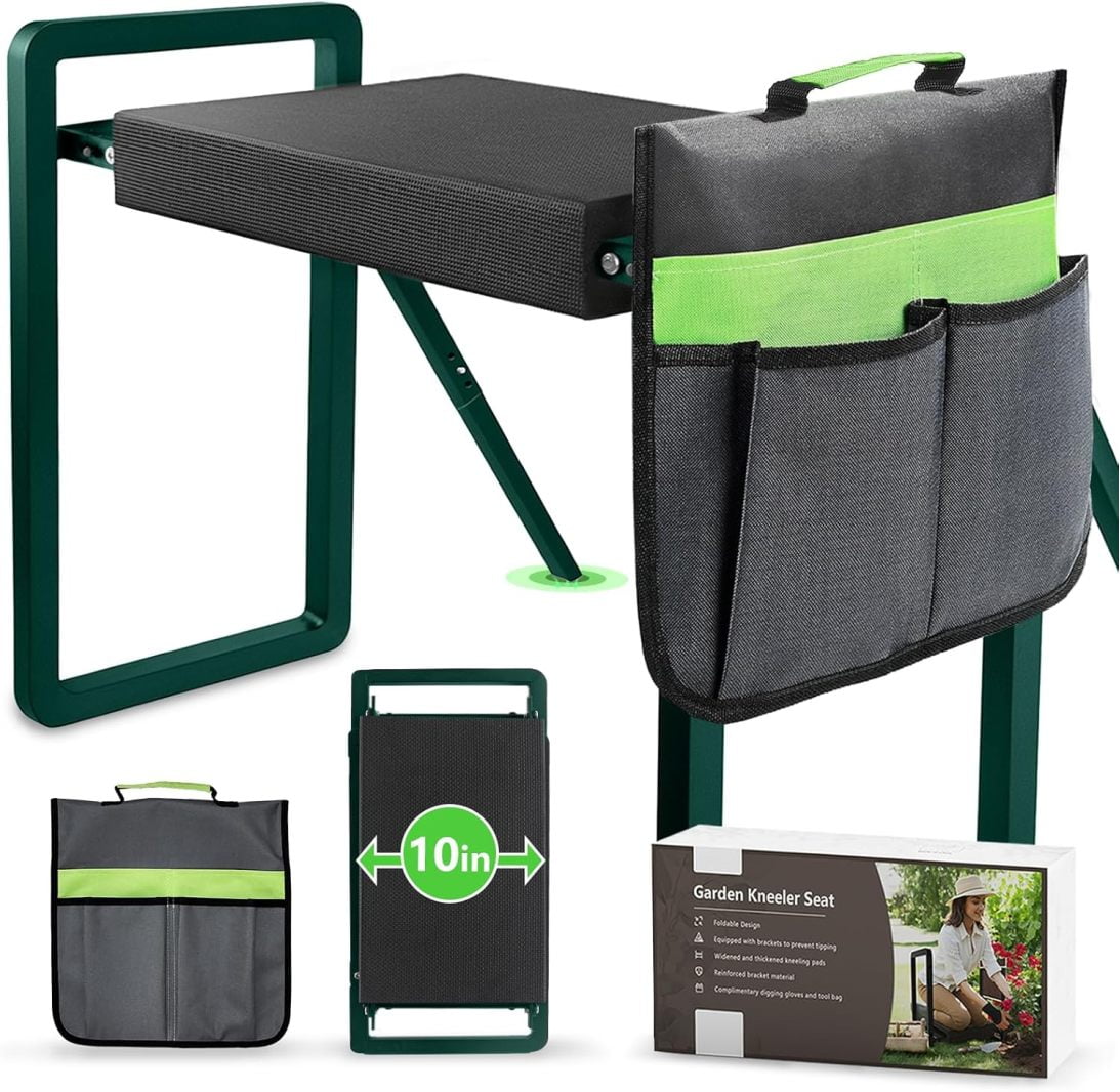 QATZ Foldable Garden Kneeling and Seat, Anti-Tipping Garden Bench ...