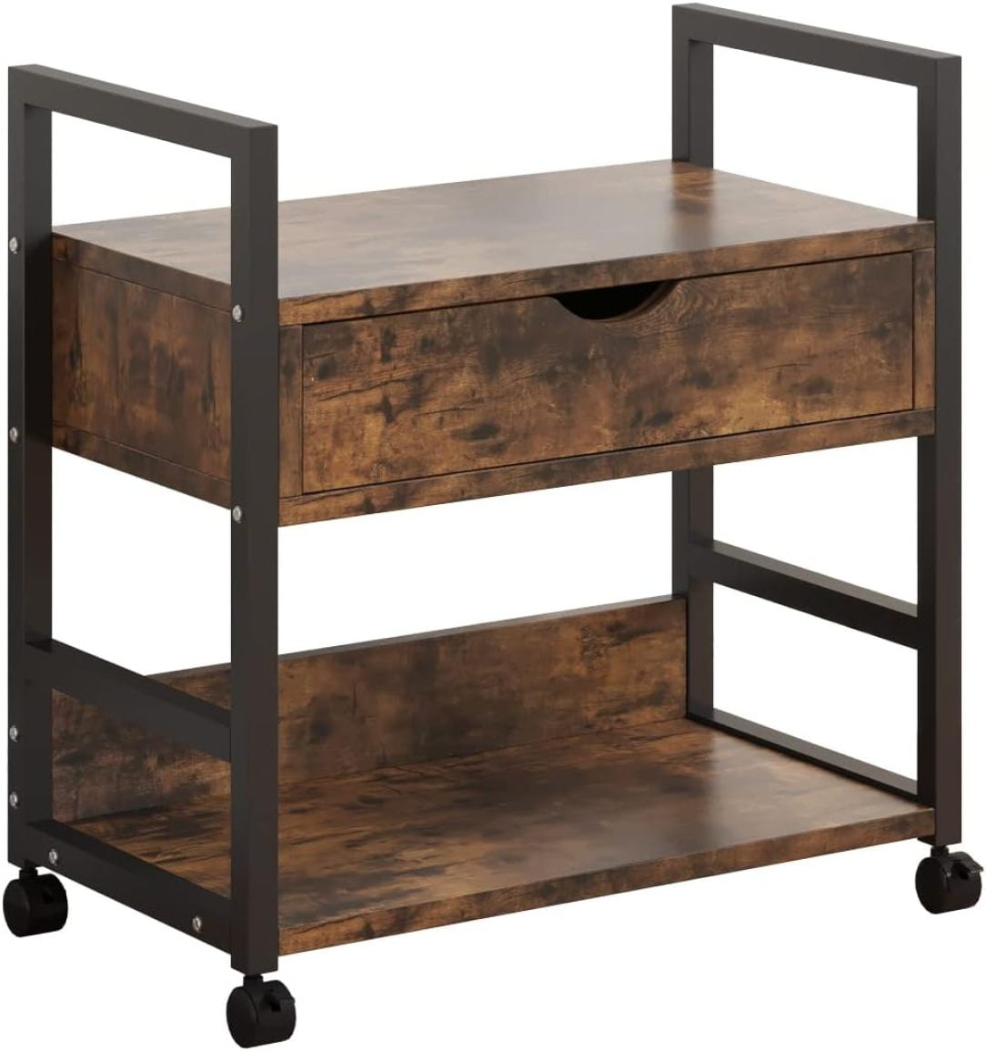 QATZ Mobile Printer Stand with Storage Drawer, Utility Carts with ...