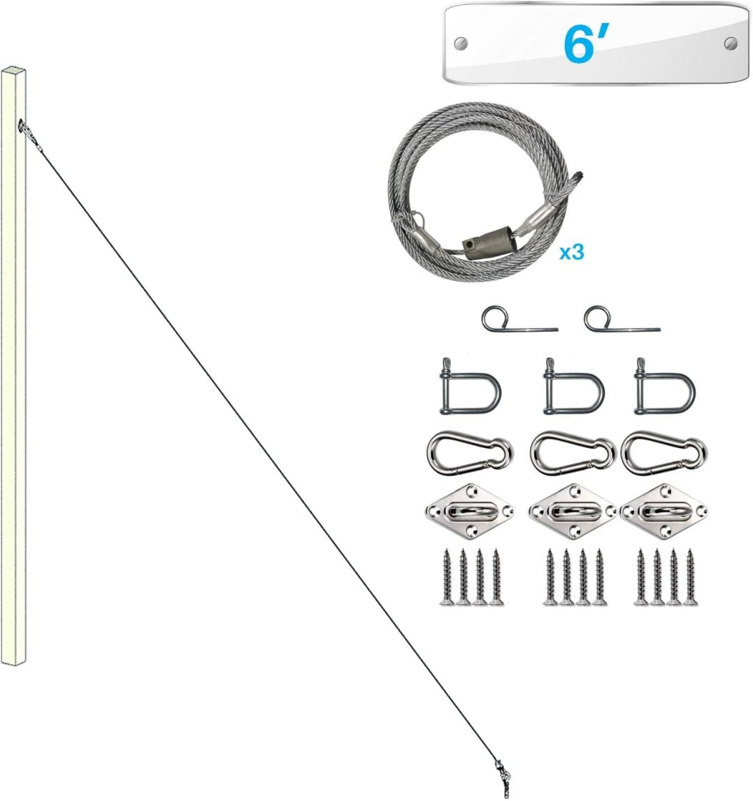 QATZ Paradise 6ft One-Way Wire Lock Wire Cable and Sail Kits for ...