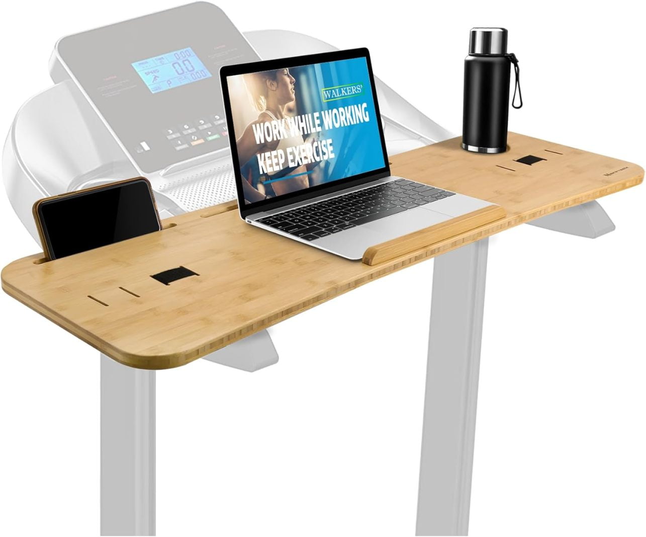 QATZ Treadmill Desk Attachment,Bamboo Laptop Holder Stand for Treadmill ...