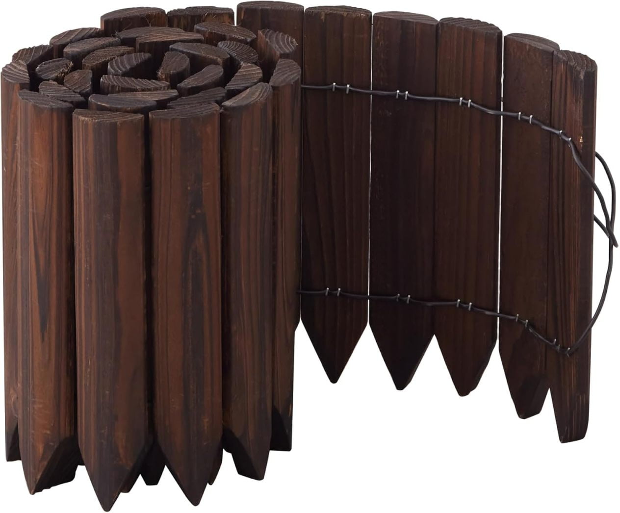 QATZ Wood Garden Edging Border Fence, 7.9" Height Wooden Decorative ...