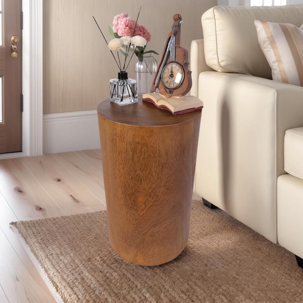 QATZ Wooden Tree Stump Stool,Decorative Garden Stool Wood Stump Table ...