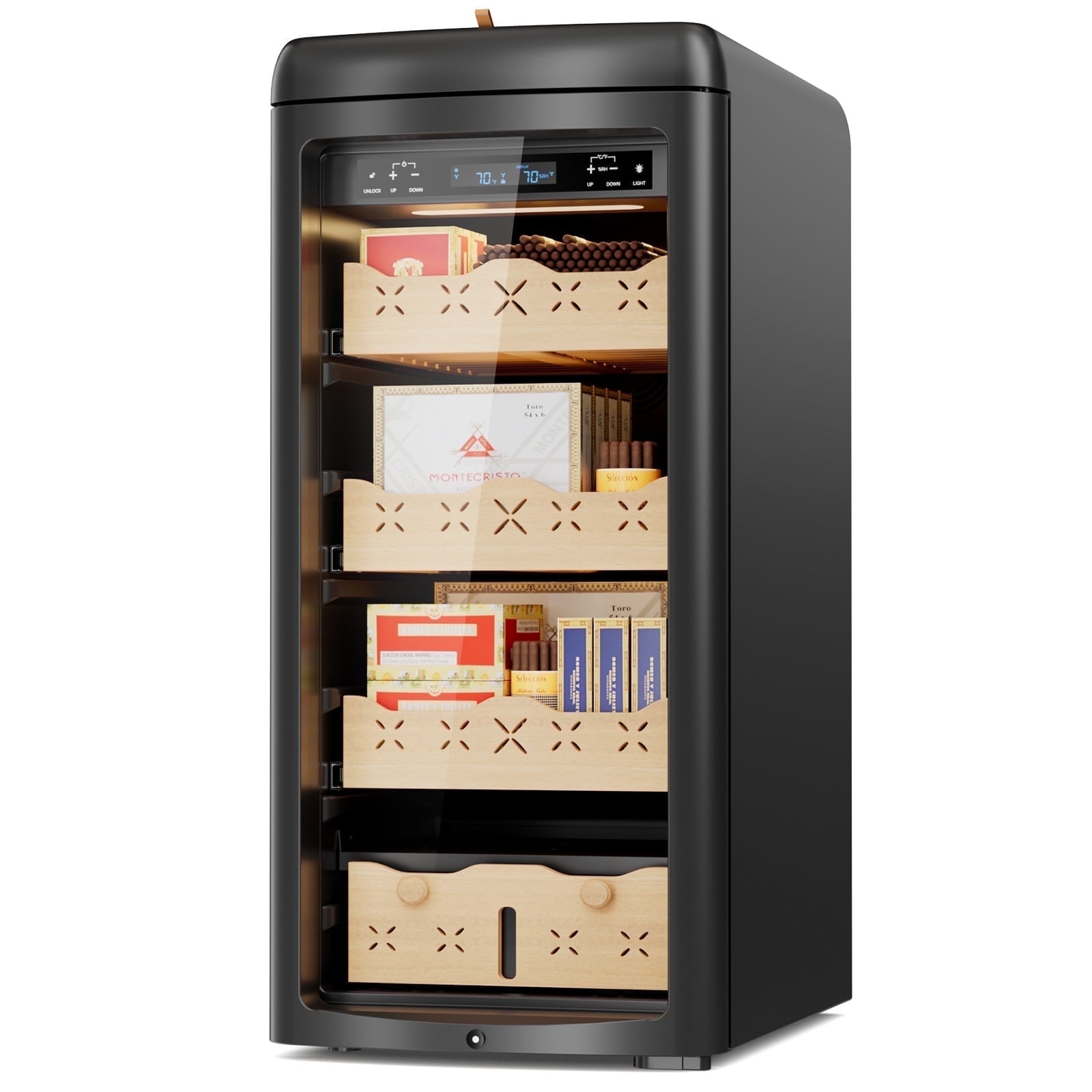 QAUSOU 115L Electric Cigar Humidor,900 Counts Large Capacity ...