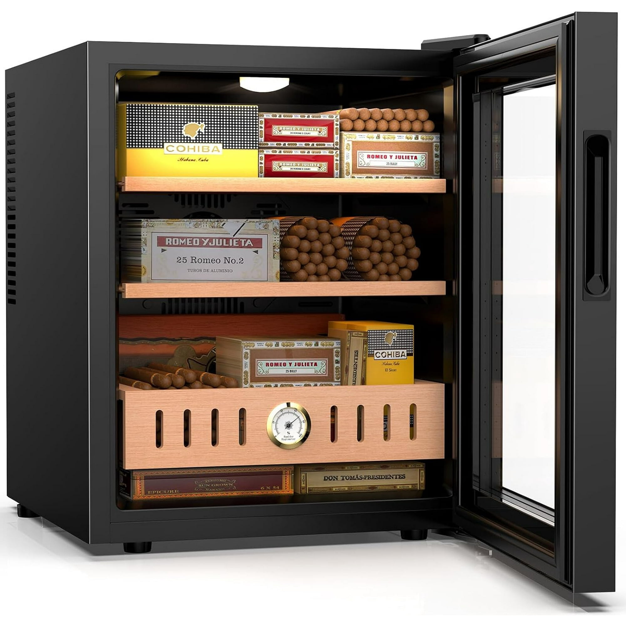 QAUSOU 50L Cigar Humidor Cabinet with Cooling, Spanish Cedar ...