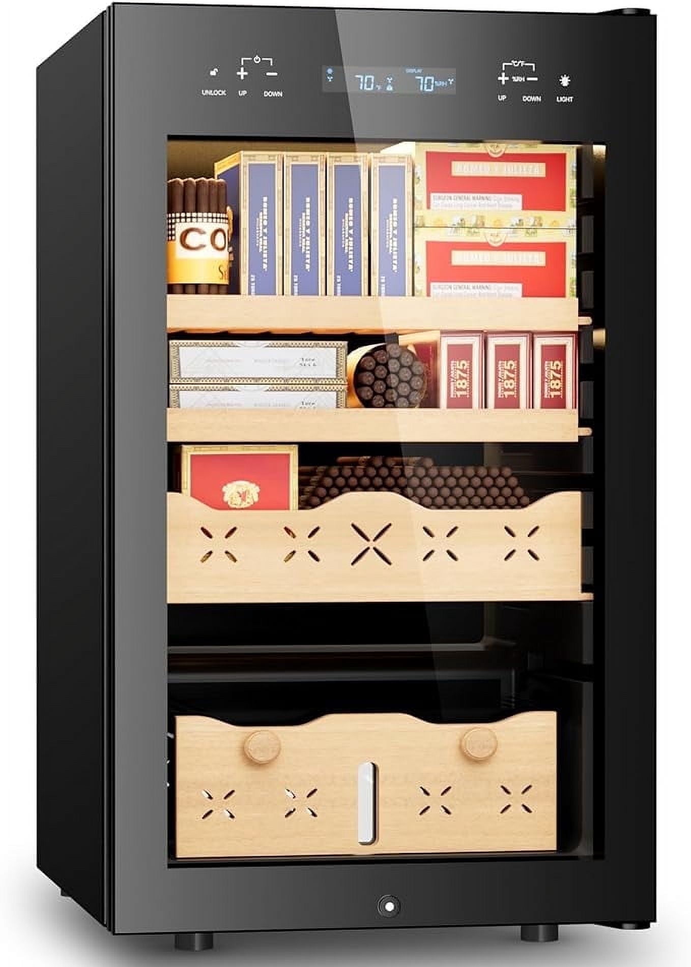 QAUSOU 85L Electric Cigar Humidor,700 Counts Large Capacity,Intelligent ...