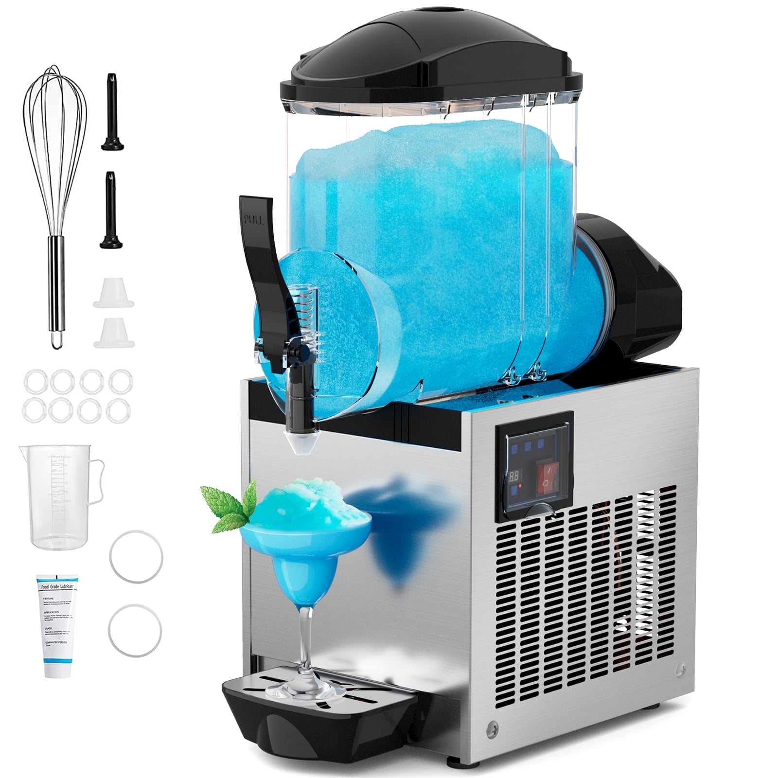 QAUSOU Commercial Slushy Machine 12L Double Tank Frozen Drink Machine ...