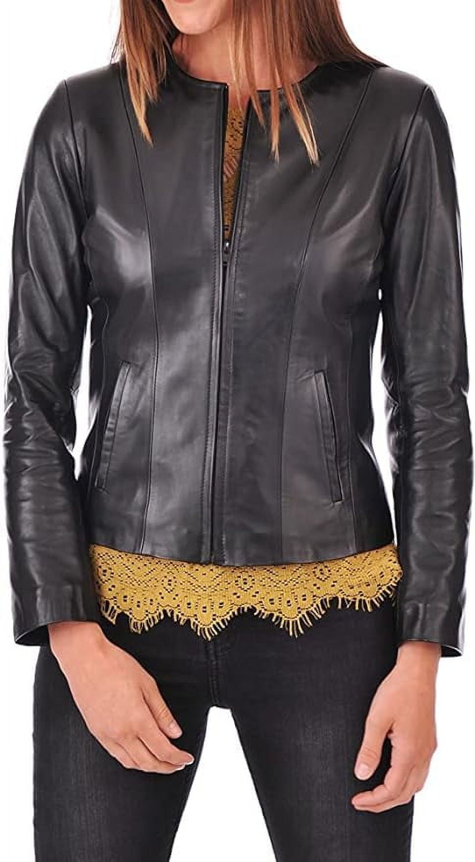 QAWACH Black Color Women Leather Jacket - Lambskin Winter Vintage ...