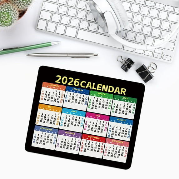 QAWAEY 2026 Calendar Mouse Pad Compact Desk Mat For Office Use Calendar ...