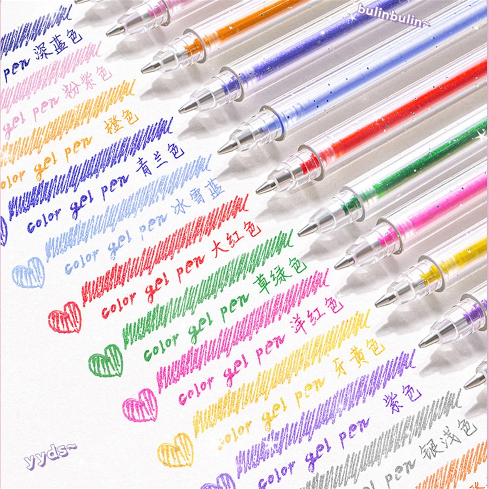 QAWAEY Glitter Gel Pen Set 2026 Colors With Glitter Coloring Art Gel ...