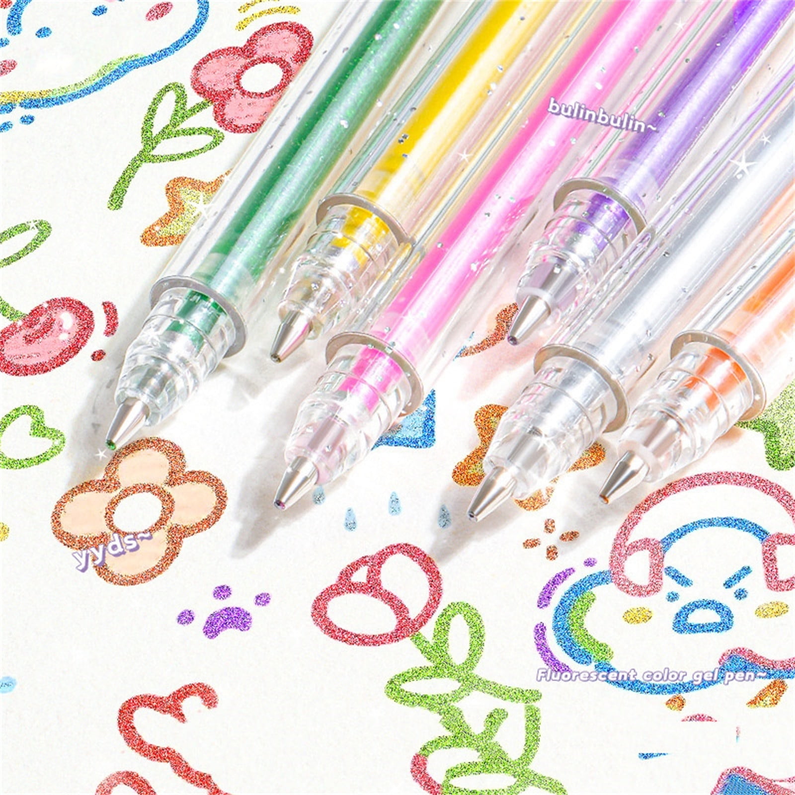 QAWAEY Glitter Gel Pen Set 2026 Colors With Glitter Coloring Art Gel ...