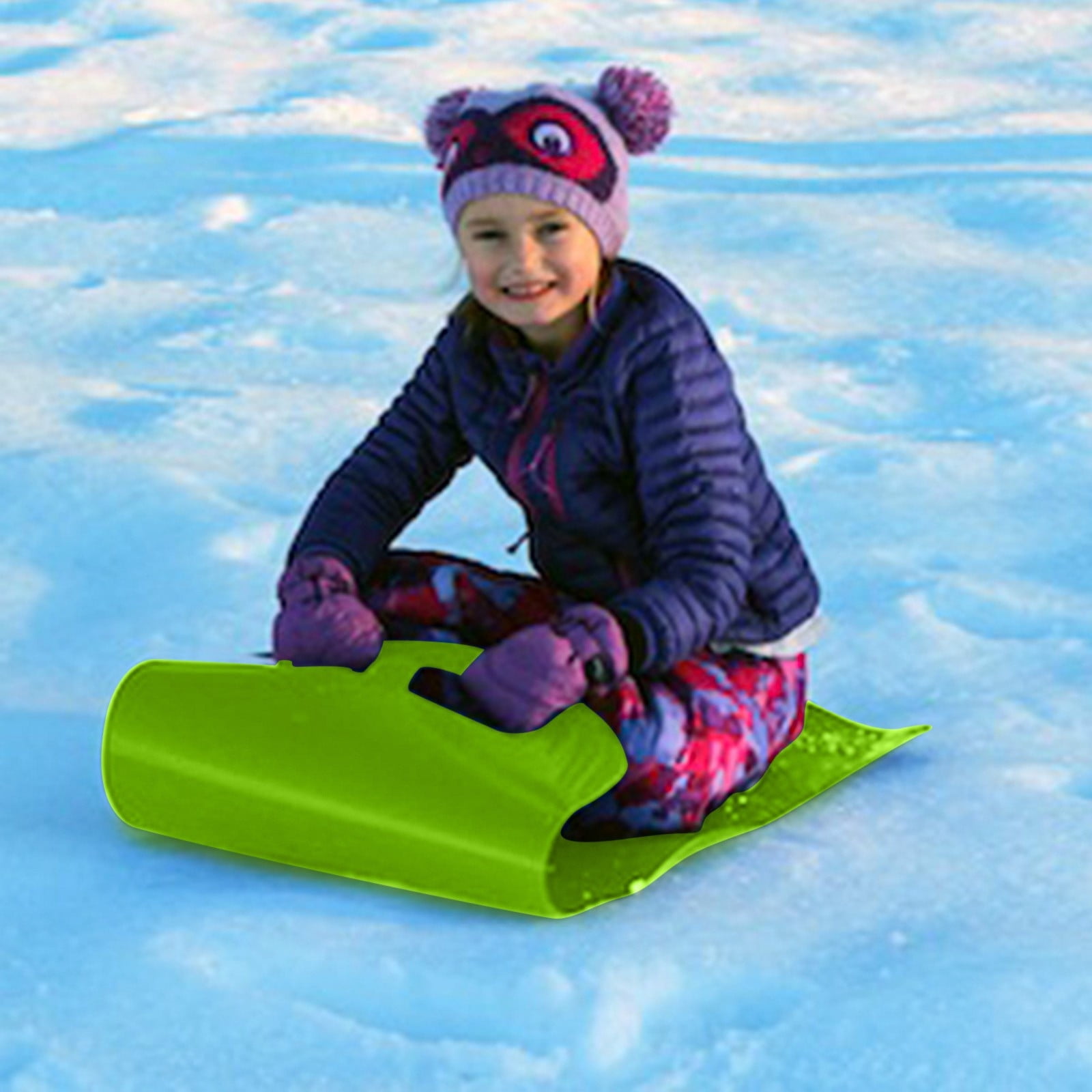 QAWAEY Sled For Kids Portable Extra Thick Roll Up Plastic Snow Sled For ...