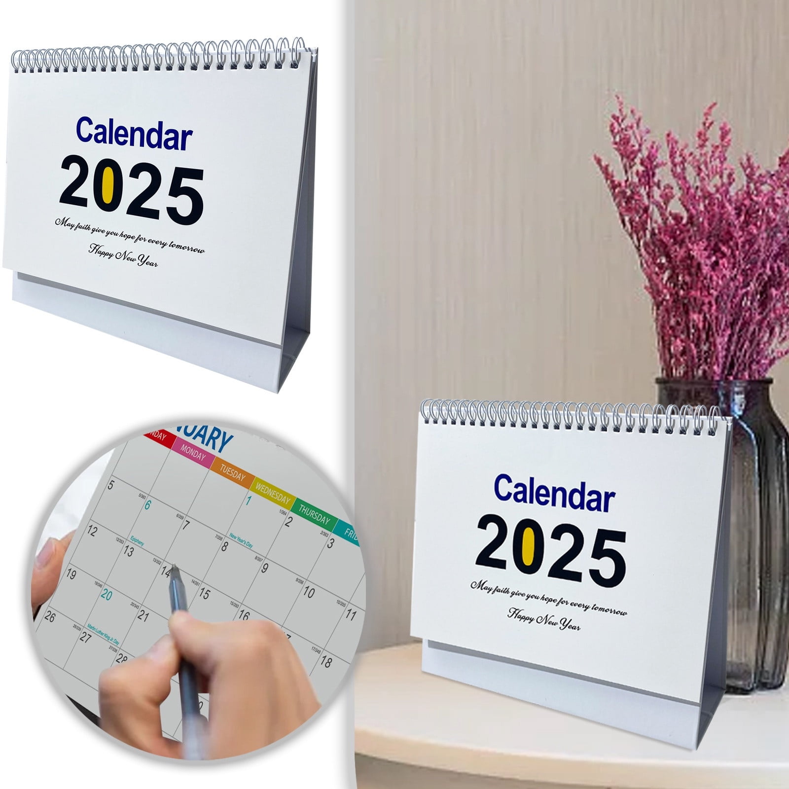 QAZIWE Calendar New White Minimalist Design 2025 Calendar Monthly ...