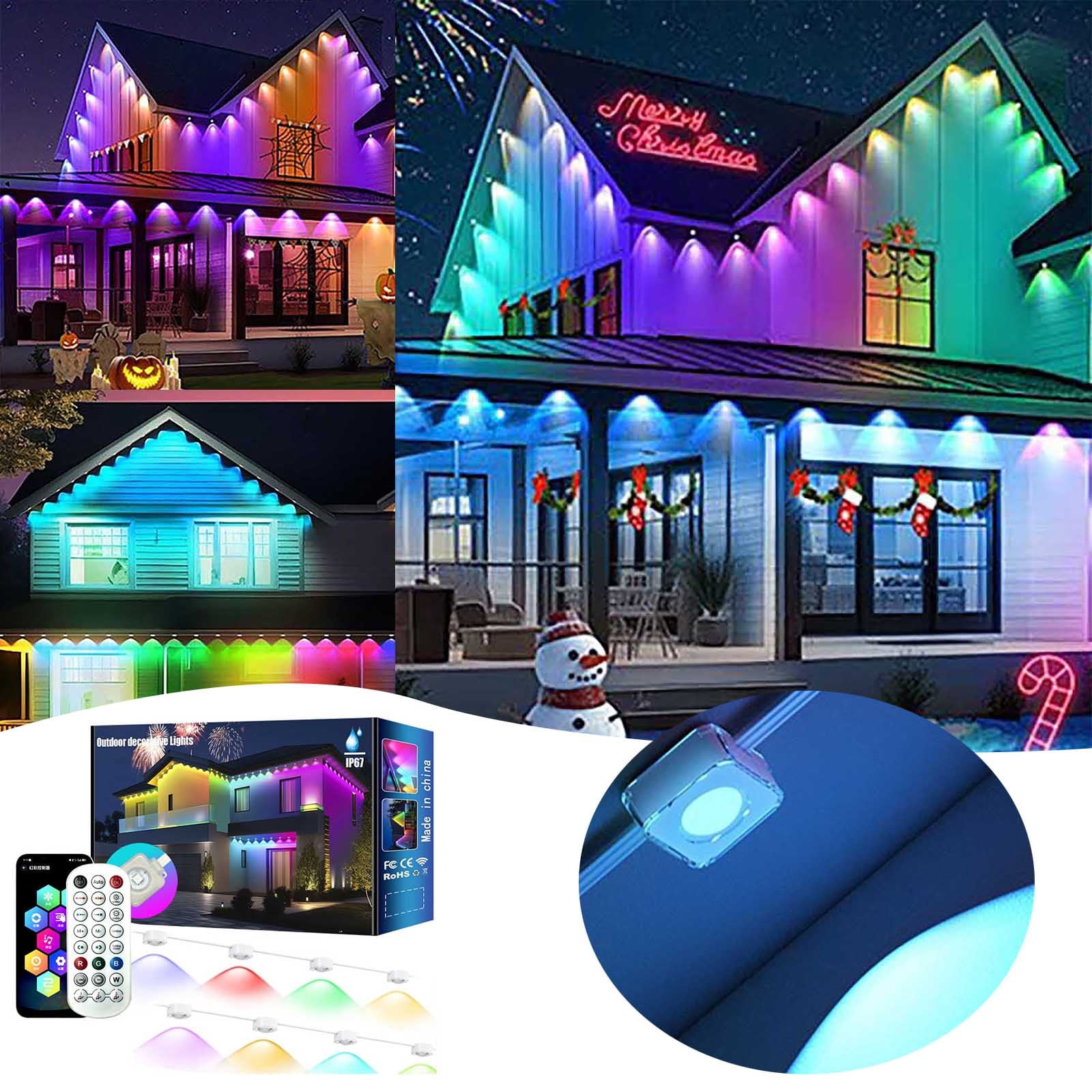 QAZIWE Smart LED Roof Light Strip App Controlled Multicolor Light Music ...