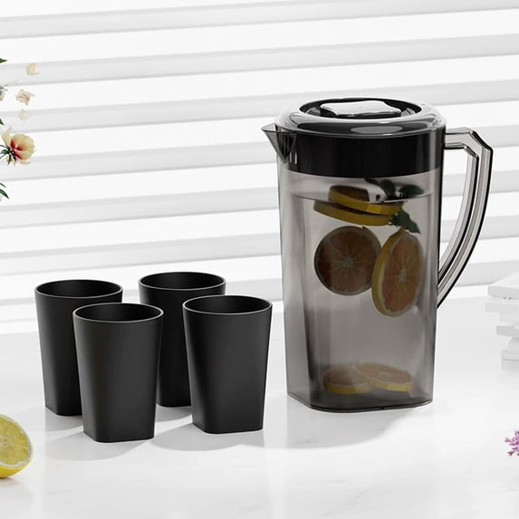 QAZbgdl 2.2 Liter Plastic Water Pitcher with Lid and Handle - Large ...