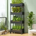 QAZbgdl 3-Tier 4-Tier Rolling PlantsStand with Wheels, Space-Saving ...