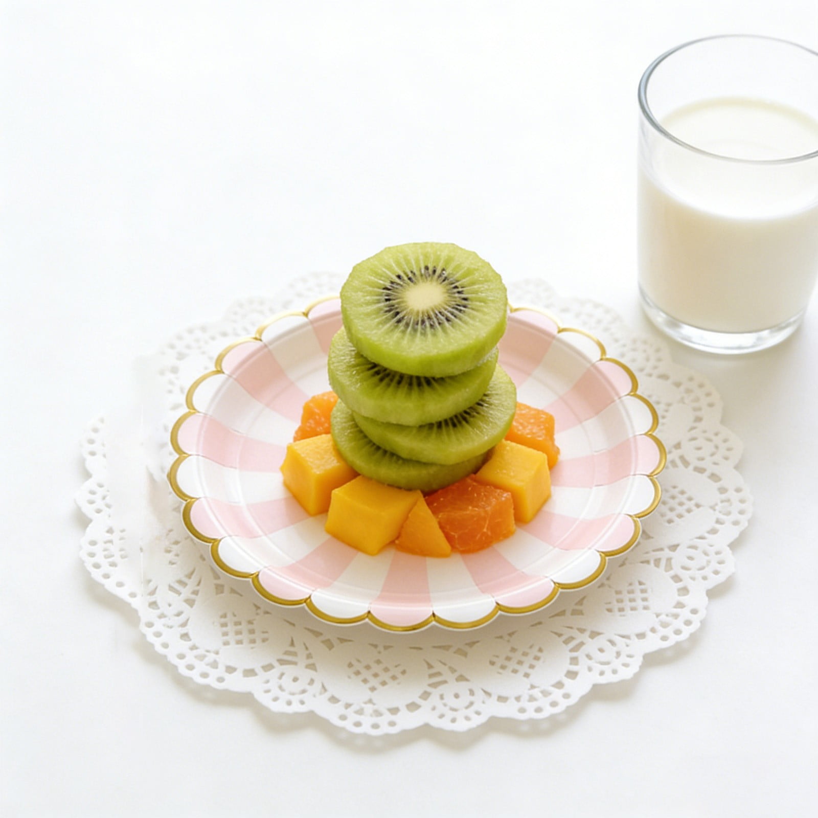 QAZbgdl Pinky and Gold Foil Striped Disposable Paper Plates, 7 Inch and ...