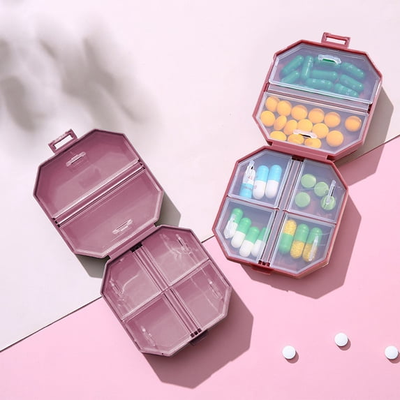 QAZbgdl Plastic Pill Organizer Travel Case | Mini 7 Day Vitamin ...