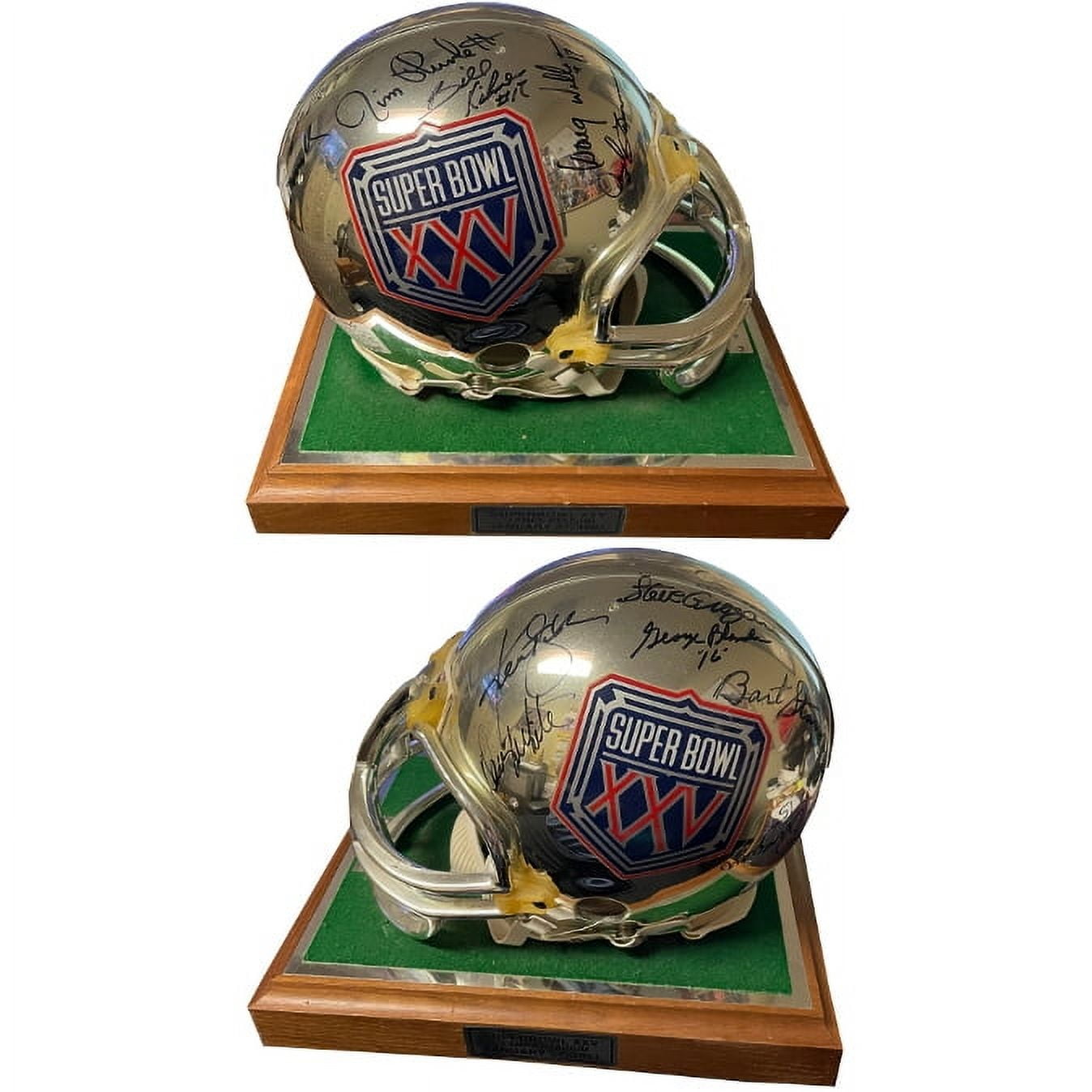 QB LEGENDS signed SB XXV RIDDELL Chrome Proline Helmet -BECKETT 12 sigs ...