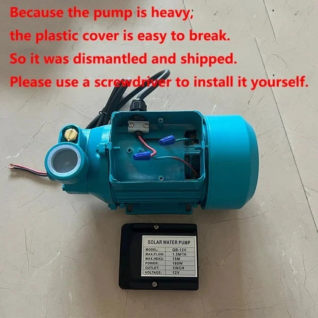 QB60 Manual Self-Priming Water Pump DC 12V/24V/48V for High Lift Large Flow Solar - Walmart.com