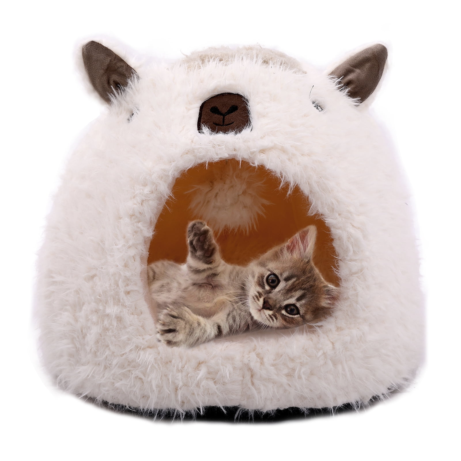 QBLEEV Cat bed for Indoor Cats -Cute alpaca yurt shape Cat House Cat ...
