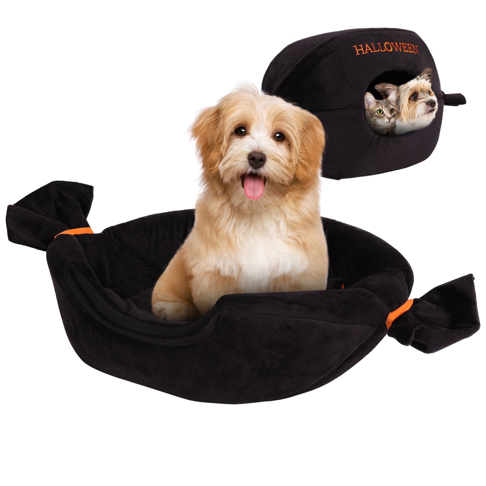 QBLEEV Cozy Pet Bed Warm Cave Nest Sleeping Bed Candy Shape Puppy House ...