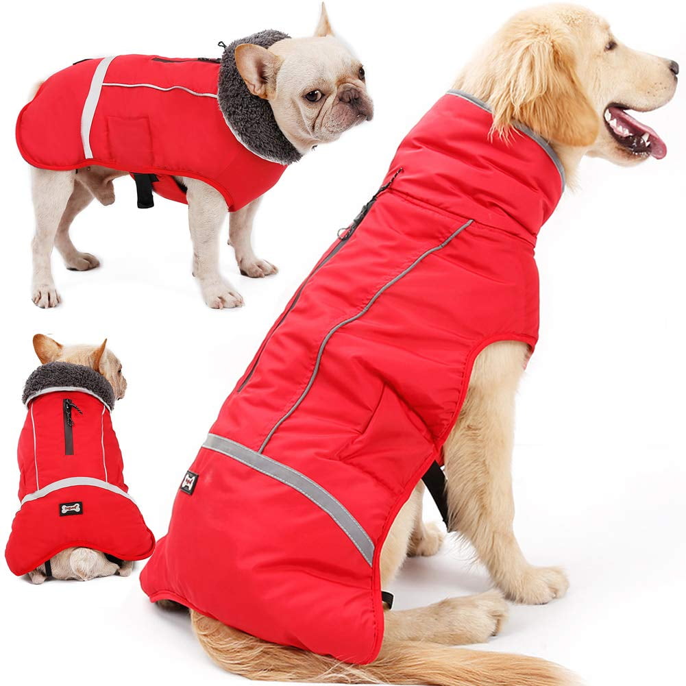 QBLEEV Warm Dog Coat Reflective Dog Winter Jacket，Waterproof Windproof ...