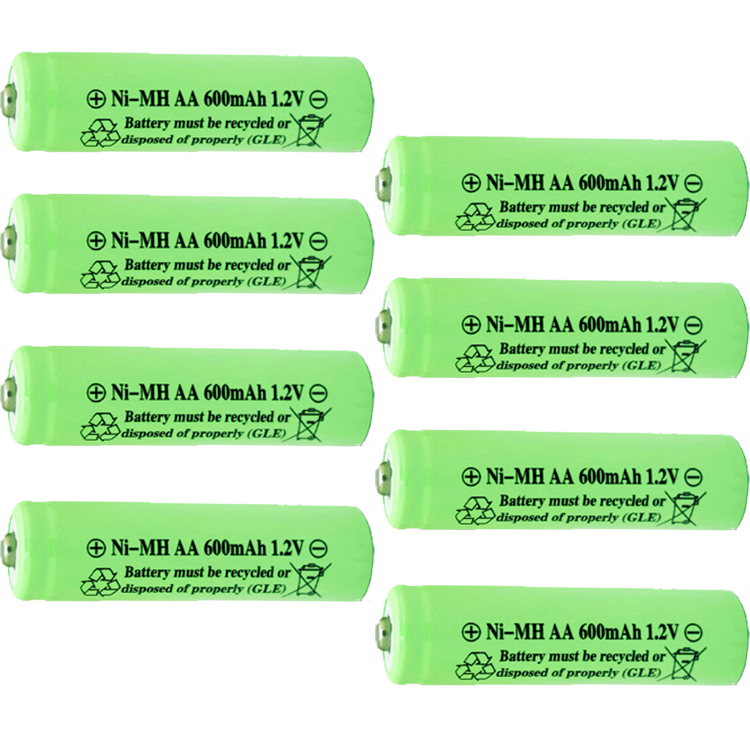 20 AA Rechargeable Batteries NiMH 600mAh 1.2v Garden Solar Ni-Mh Light ...