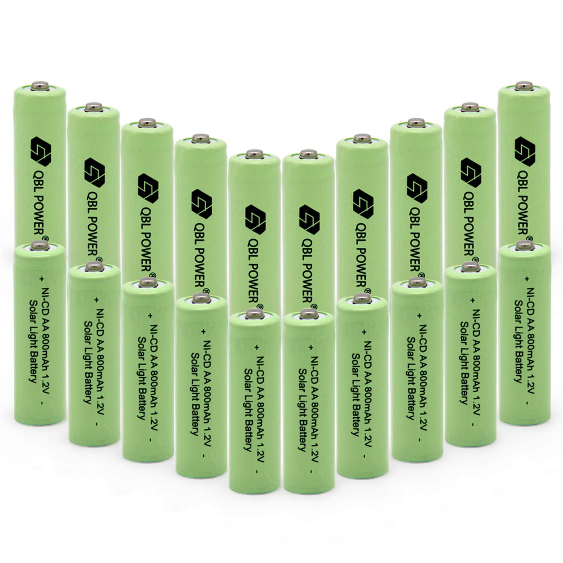 QBLPOWER NiCd AA Double A 1.2V 800mAh Rechargeable Solar Batteries for ...
