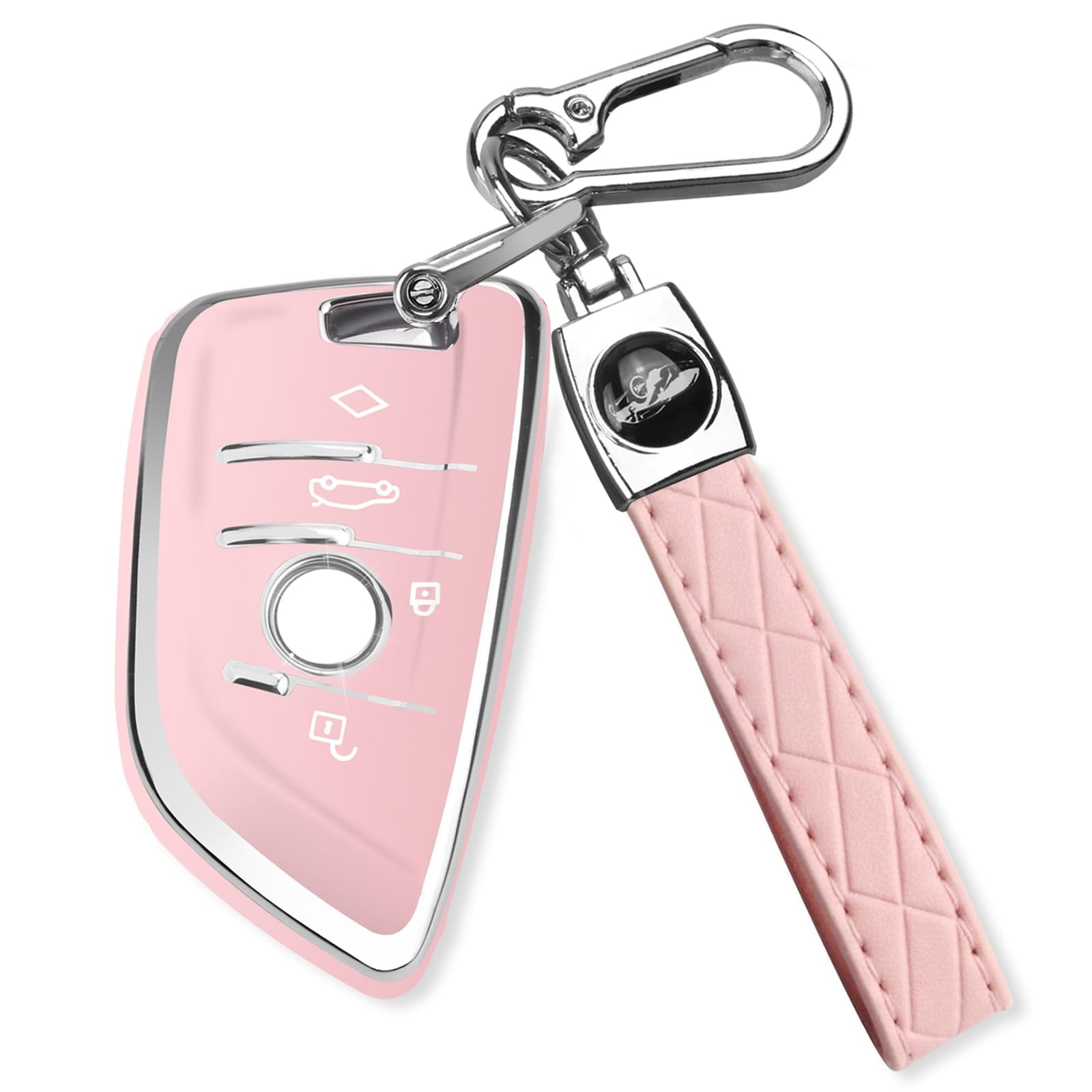 QBUC for BMW Key SSF20 Fob Cover with Leather Keychain,for BMW 2 5 6 7 ...