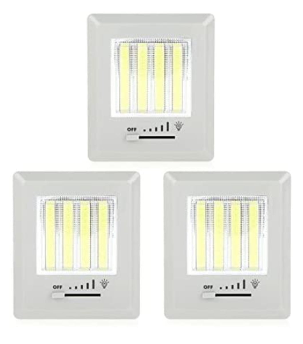 QBeam 3-Pack Ultra Bright Dimmable Battery LED Lights for Hurricanes ...