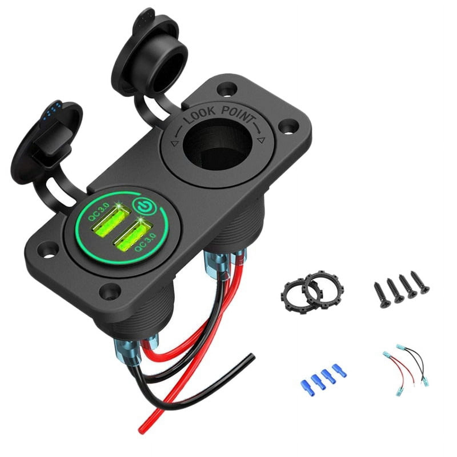 QC 3.0 Dual USB Car Charger C-Igarette Lighter Socket 12V Fast Charger ...