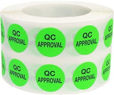 QC Approval Labels 0.50 Inch 1,000 Total Adhesive Stickers On A Roll ...
