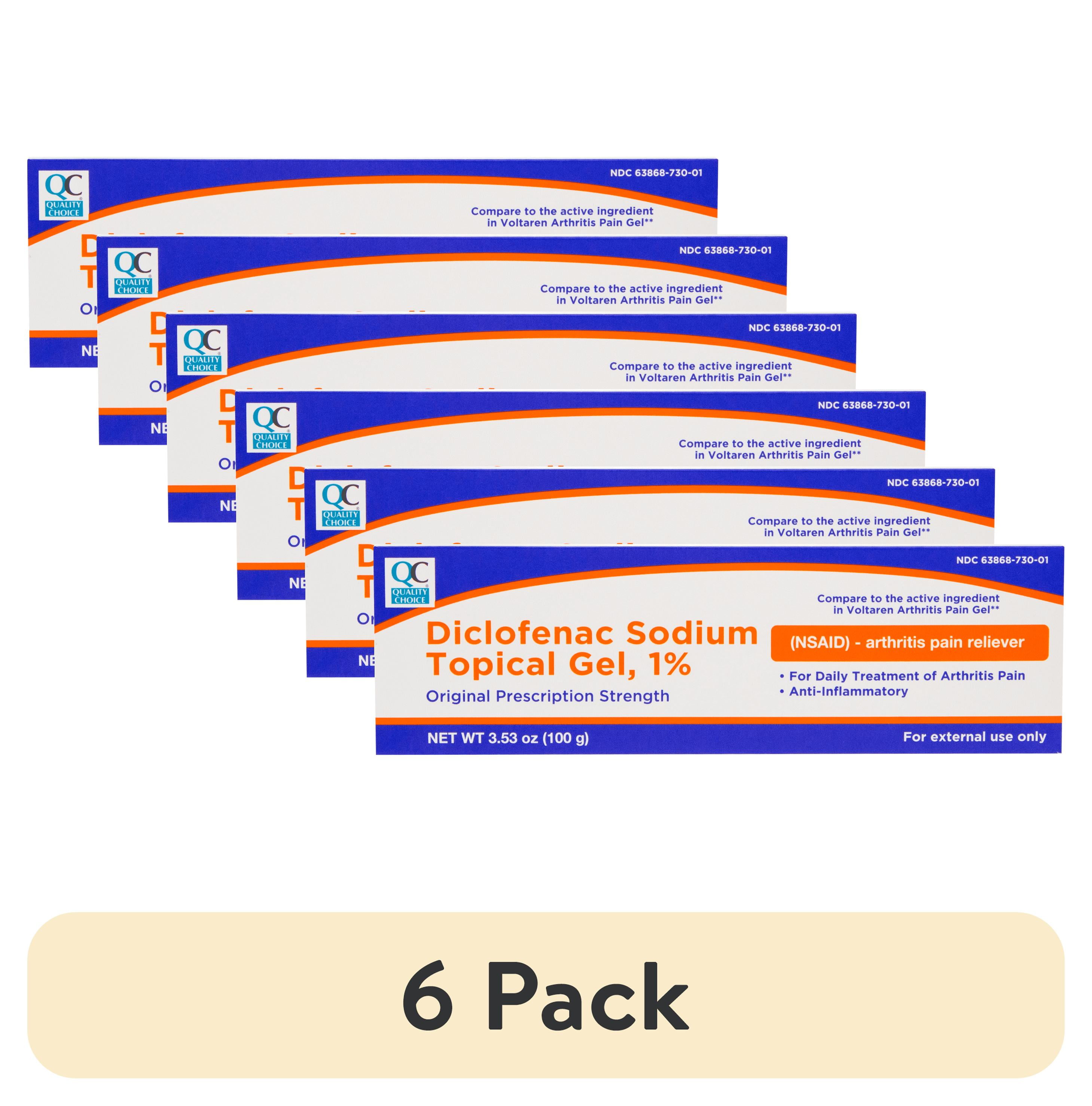 (6 pack) QC Diclofenac Sodium Topical Gel Anti-Inflammatory for ...