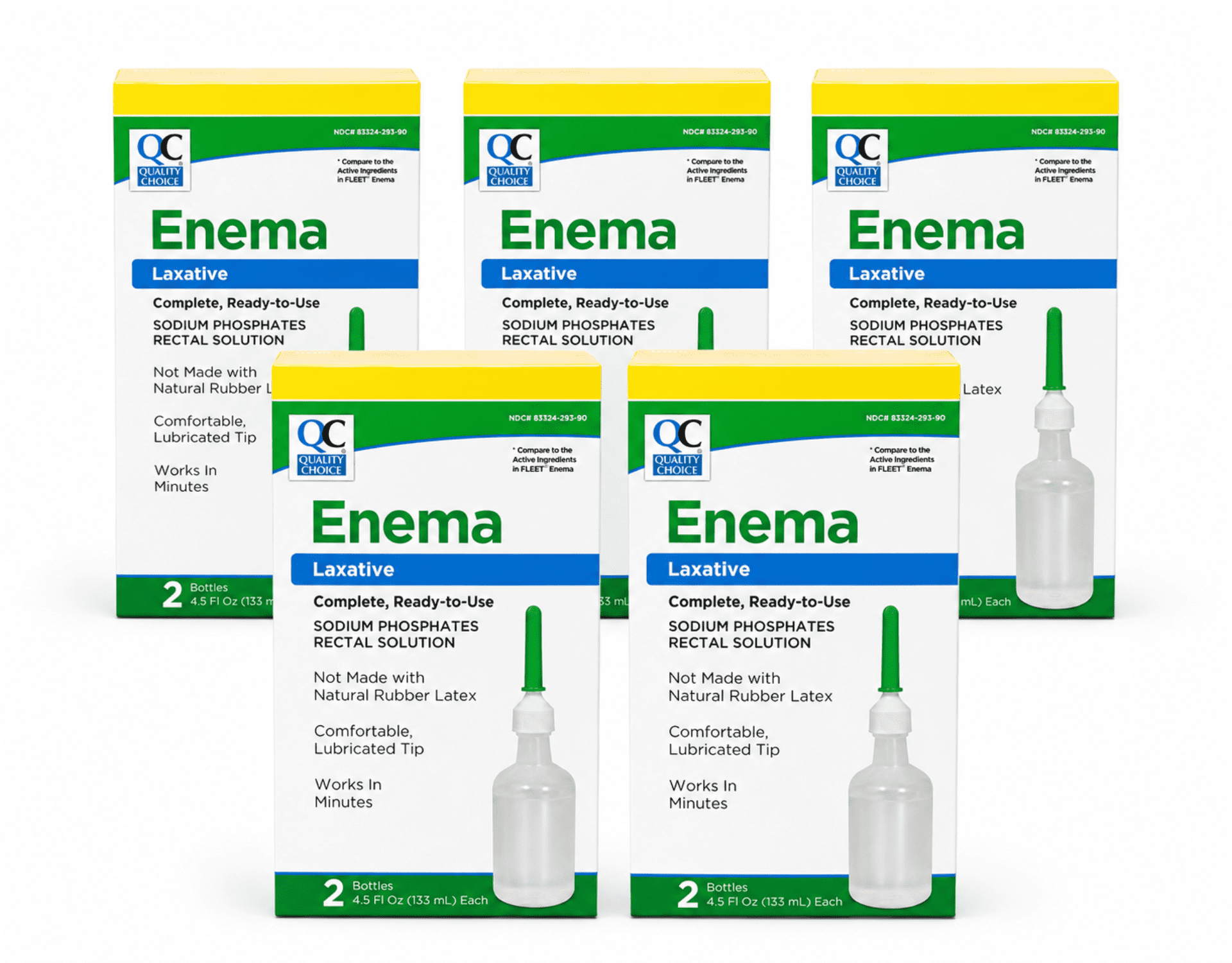 QC Enema Twin Pack, 4.5 oz Saline Laxative, 2 Count, Unisex, Unscented ...