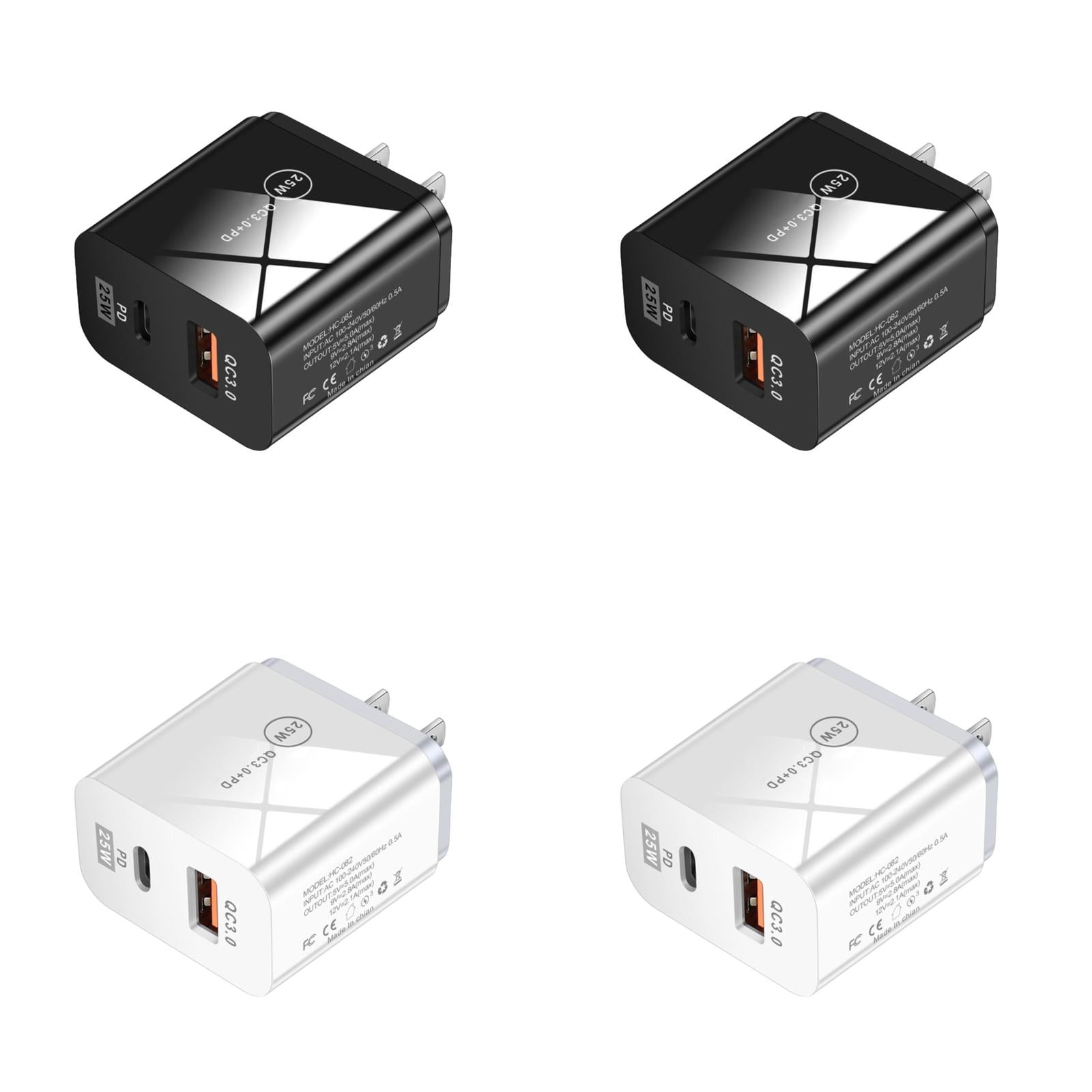 QC3.0 25W Fast USB C Charger For Smartphones USB + Type C Port Charging ...