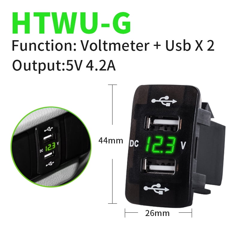 QC3.0 Dual Port Toma Fast Phone 12V Charger With LED Voltmeter Car USB ...