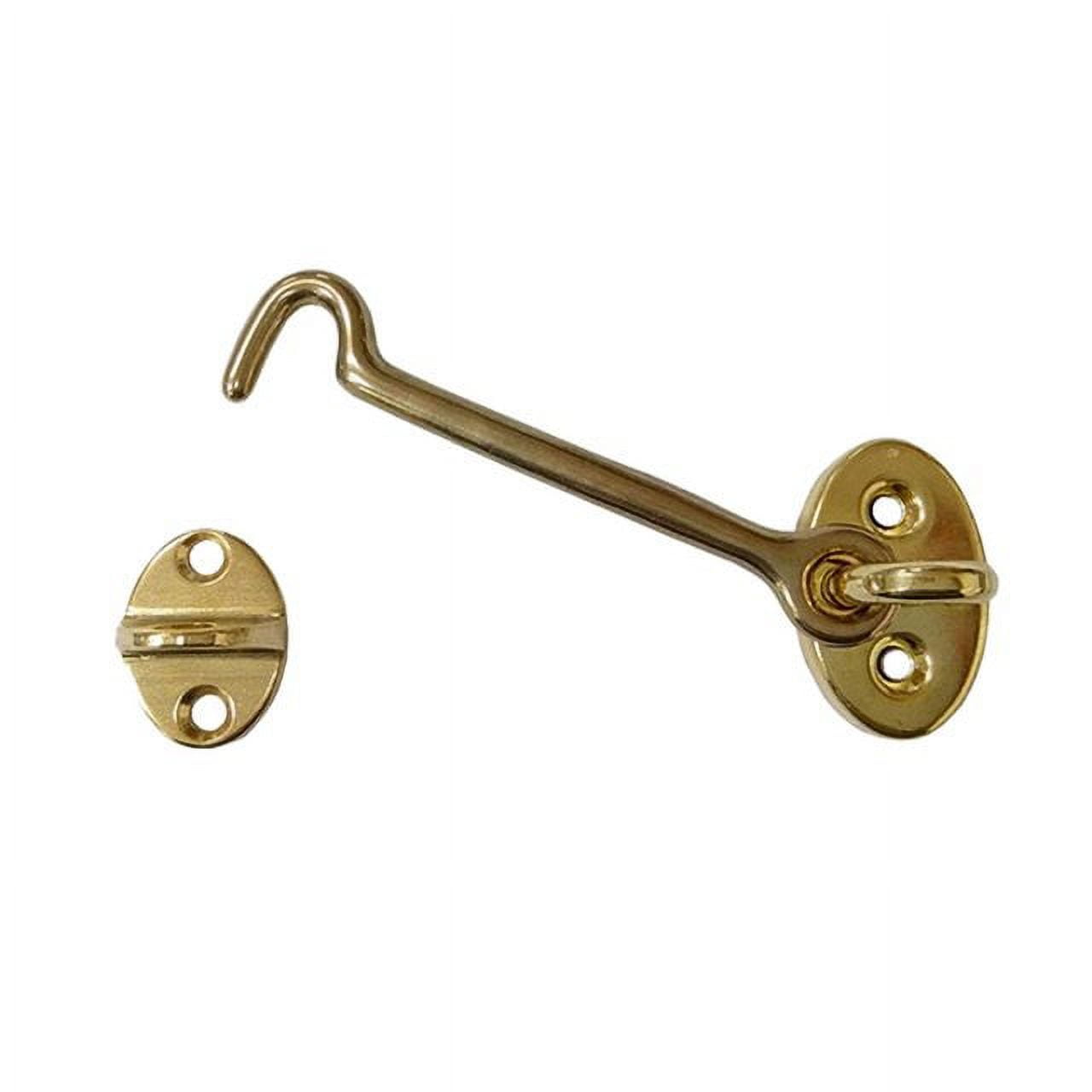 QCAA Heavy Duty Solid Brass Door Hook Latch & Eye, 4", Vibrated Brass, Home Clasp, 1 Pack ...