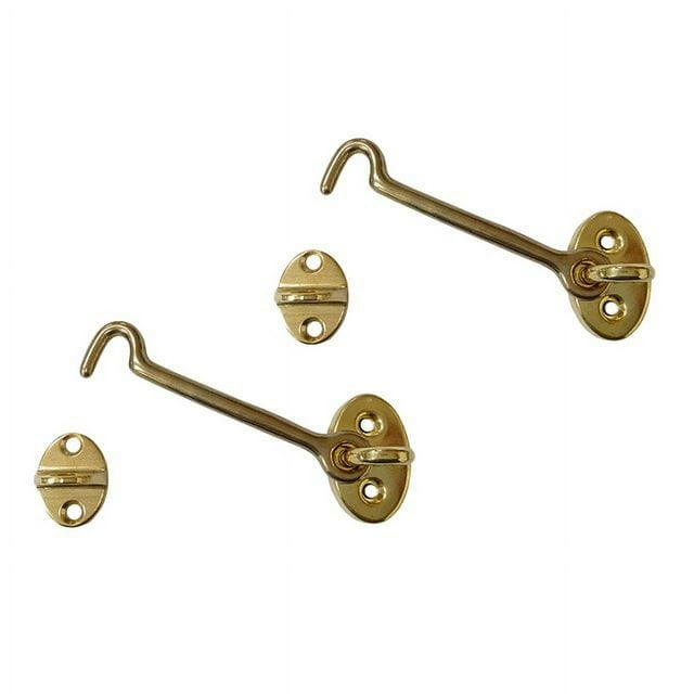 QCAA Heavier Duty Solid Brass Door Hook Latch & Eye, 4", Vibrated Brass, 2 Pack - Walmart.com