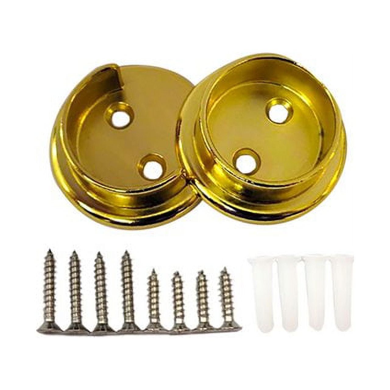 QCAA Heavy Duty Solid Metal Pole Socket Set, 1-3/8'', Polished Brass, 1 ...