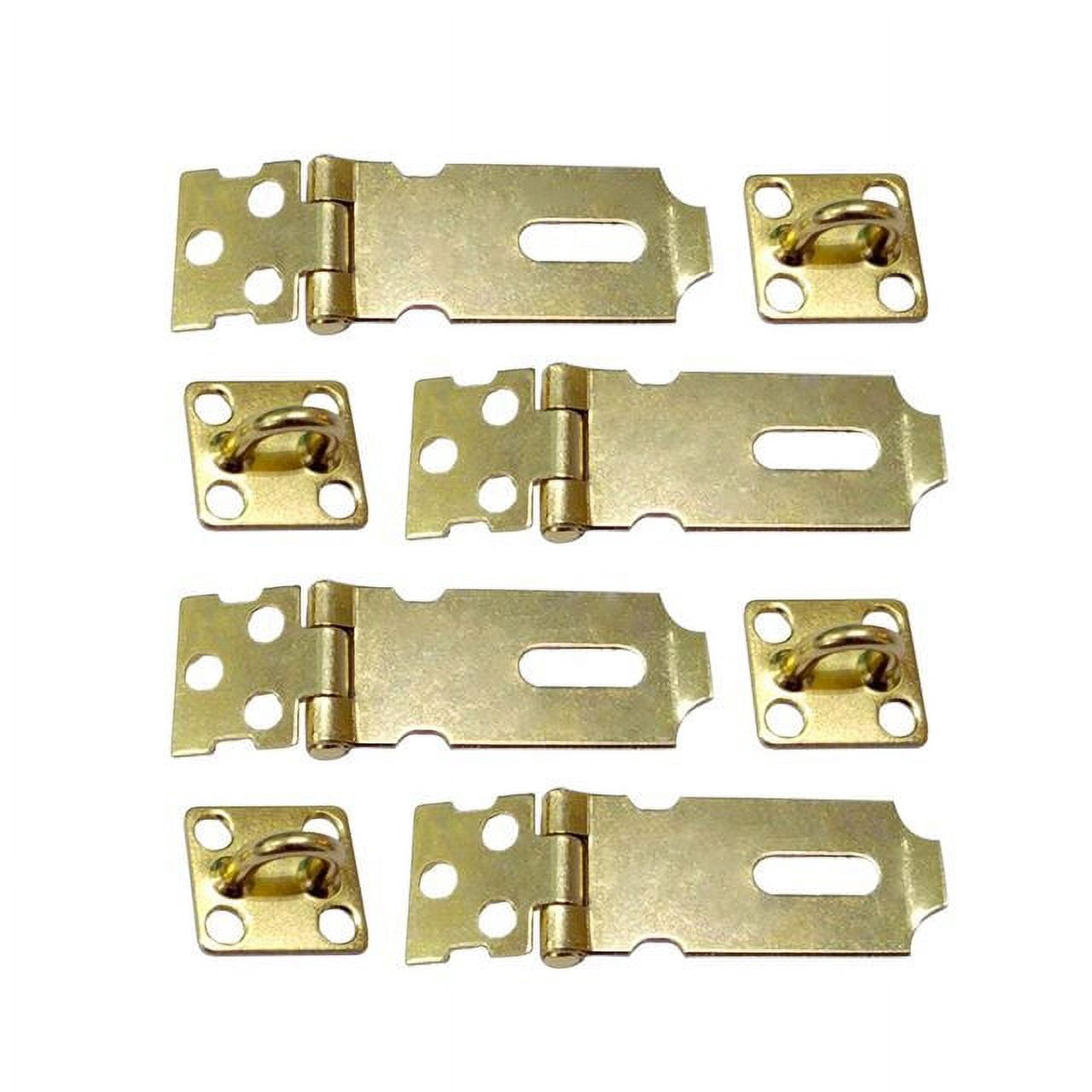 QCAA Safety HASP with Fixed Staple Steel Construction, 2", Brass Plated ...