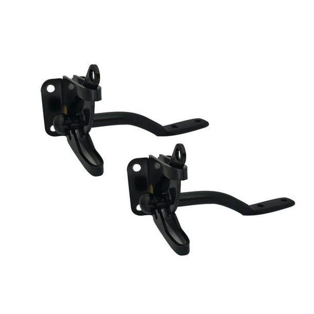 QCAA Self-Locking Gate Latch, 2-1/8", 304 Stainless Steel, Black Coated ...